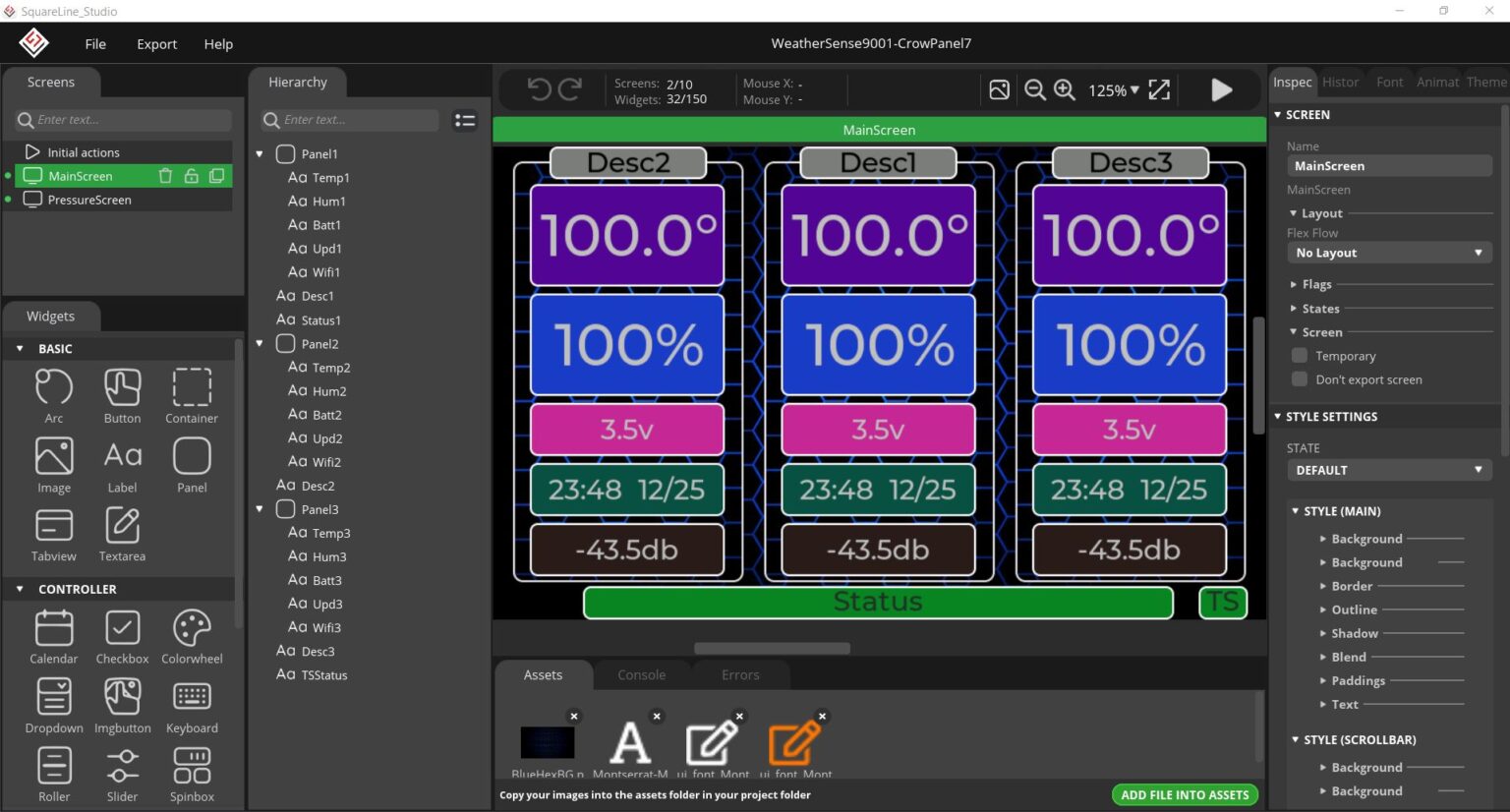 WeatherSense 9001® Arduino-ESP32 Weather Station – GUI changes via SquareLine Studio – (Part 4 ...